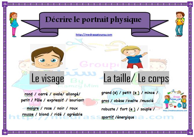 Décrire le portrait physique - مدرستنا