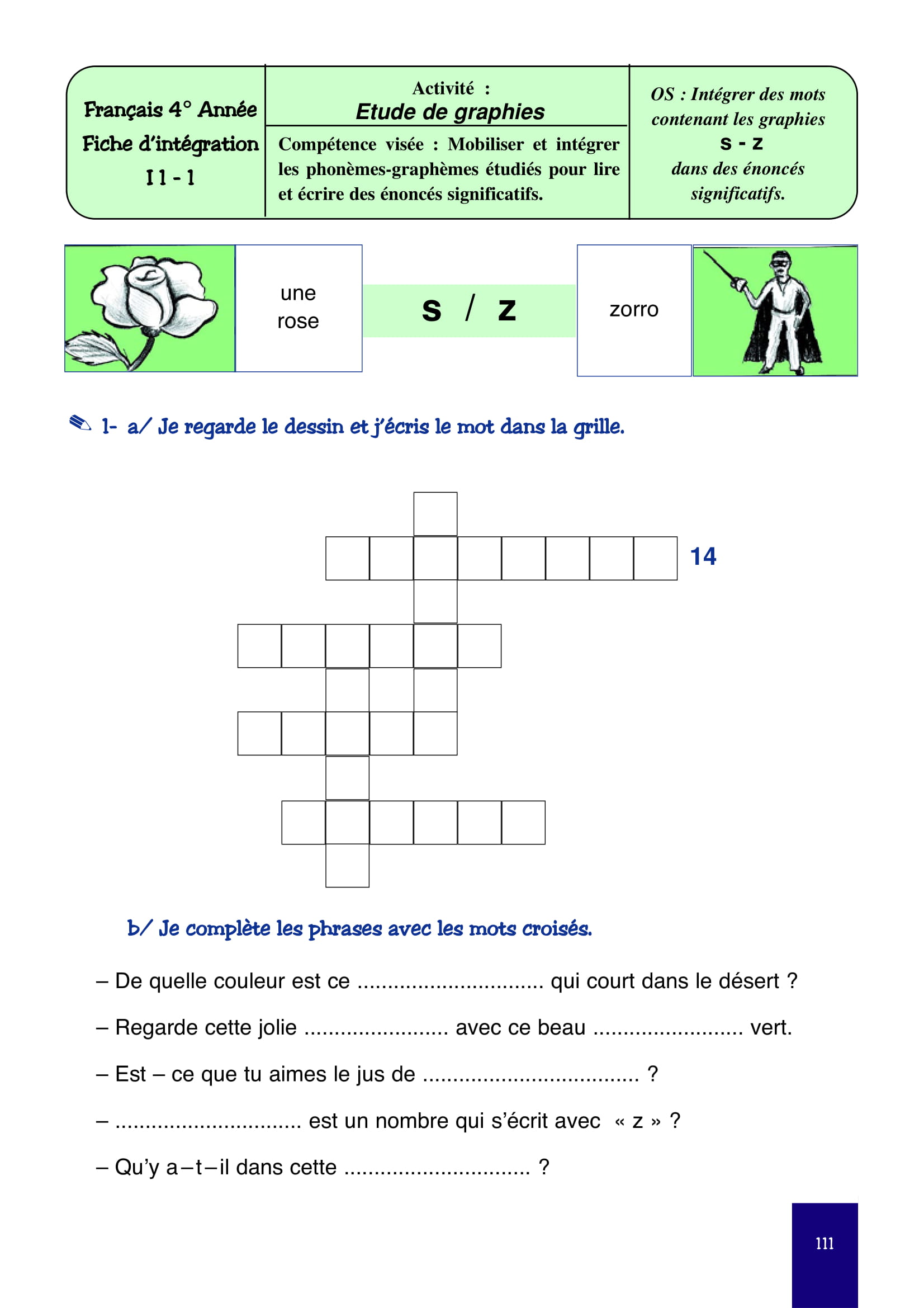 Fichier Classe 4ème Français - مدرستنا