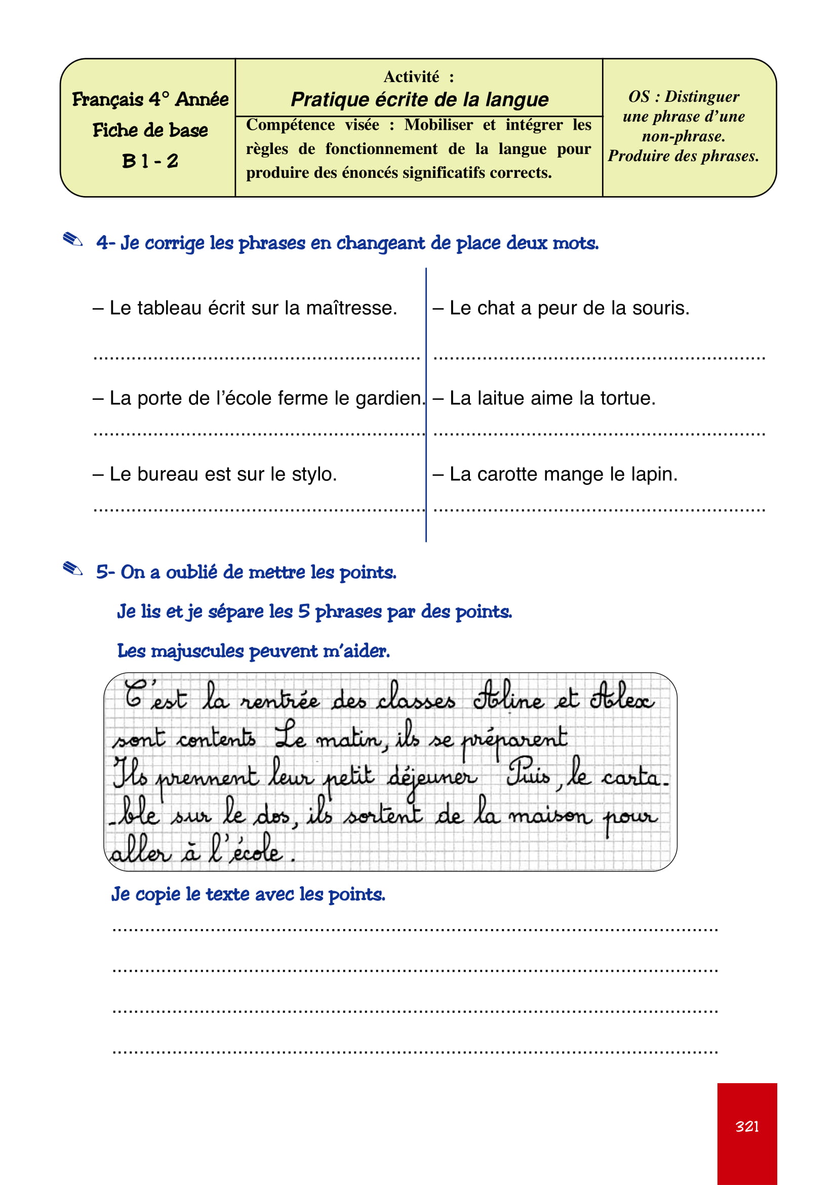 Fichier Classe 4ème Français - مدرستنا