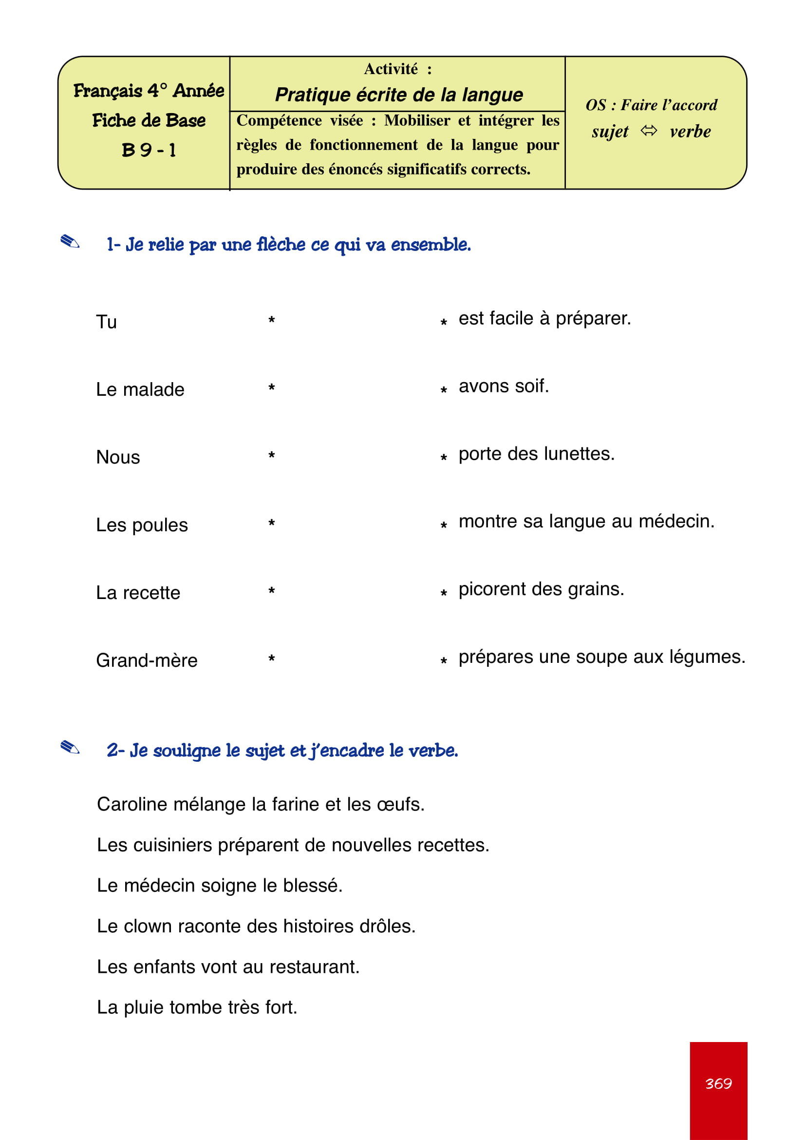 Fichier Classe 4ème Français - مدرستنا