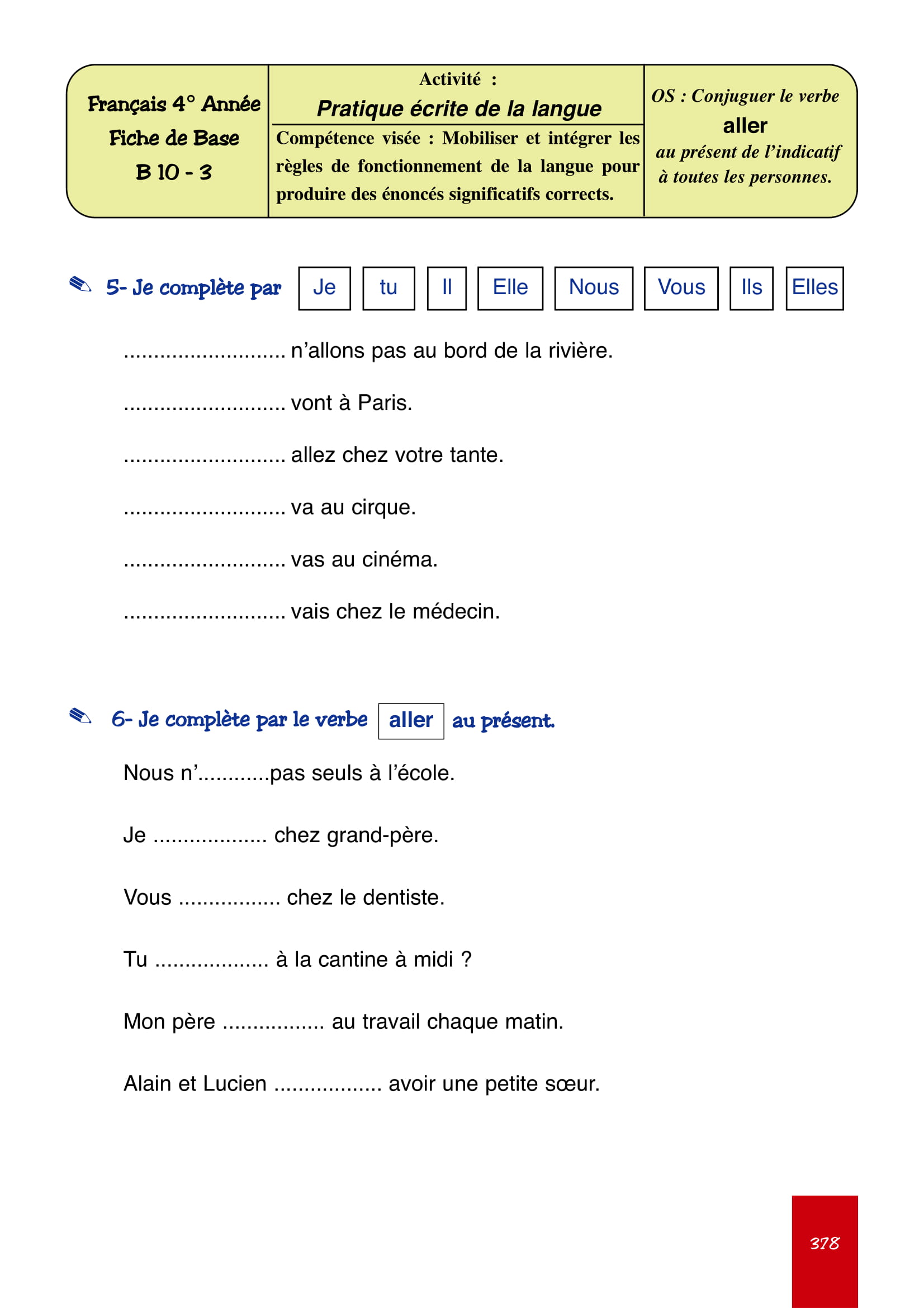 Fichier Classe 4ème Français - مدرستنا