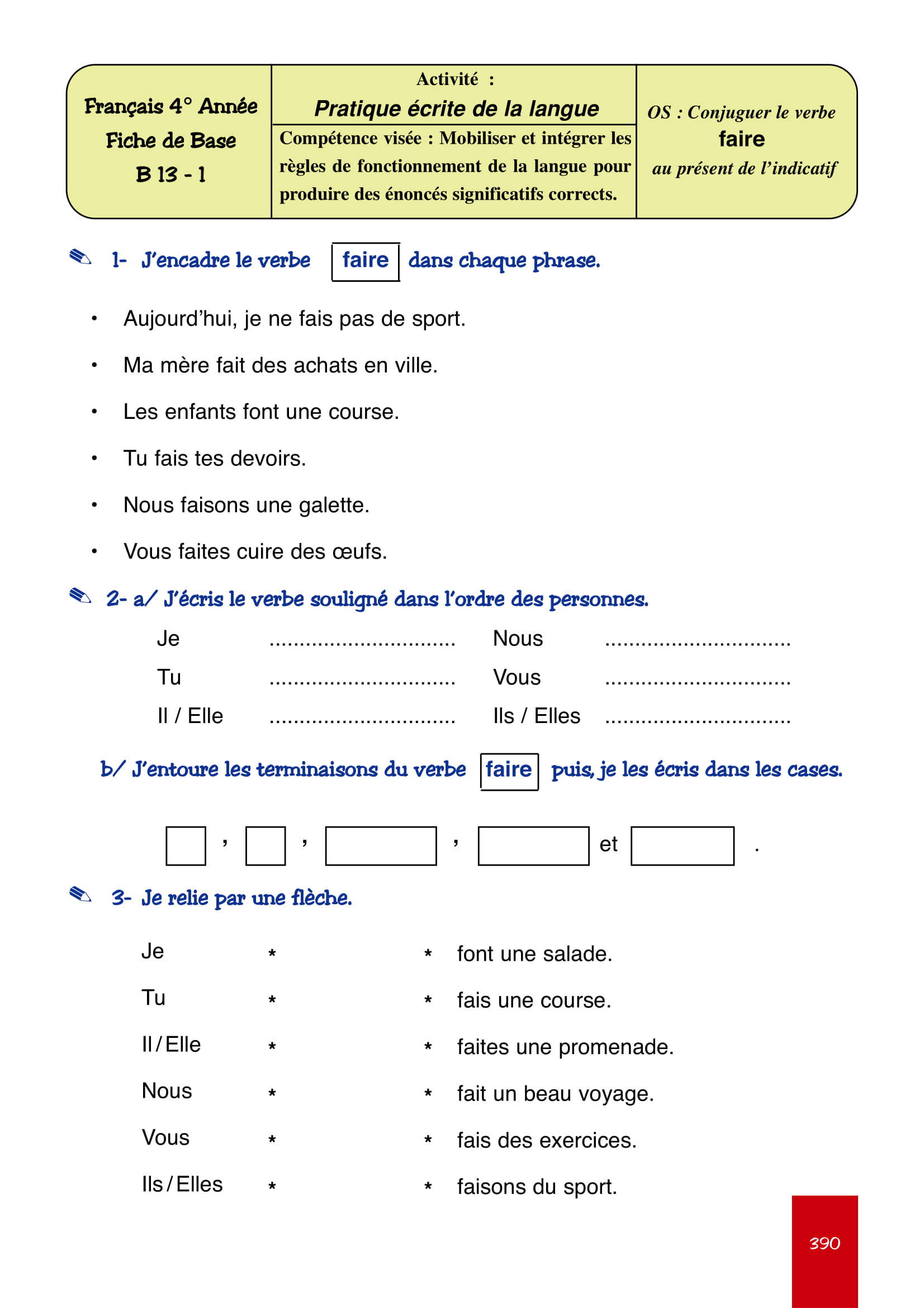 Fichier Classe 4ème Français - مدرستنا
