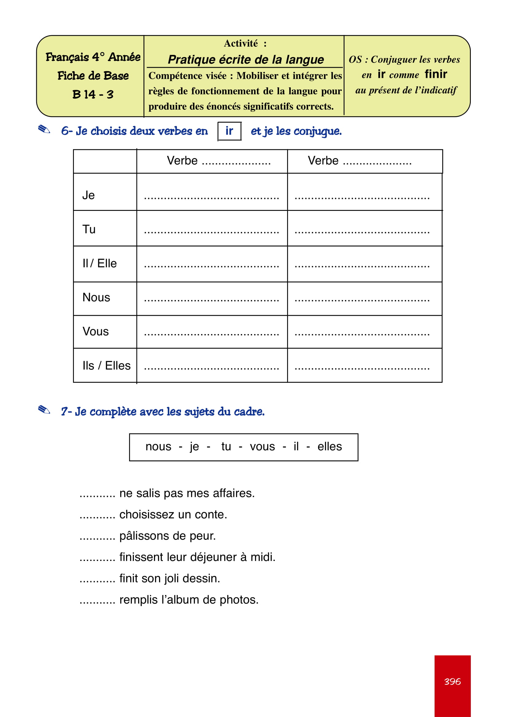 Fichier Classe 4ème Français - مدرستنا