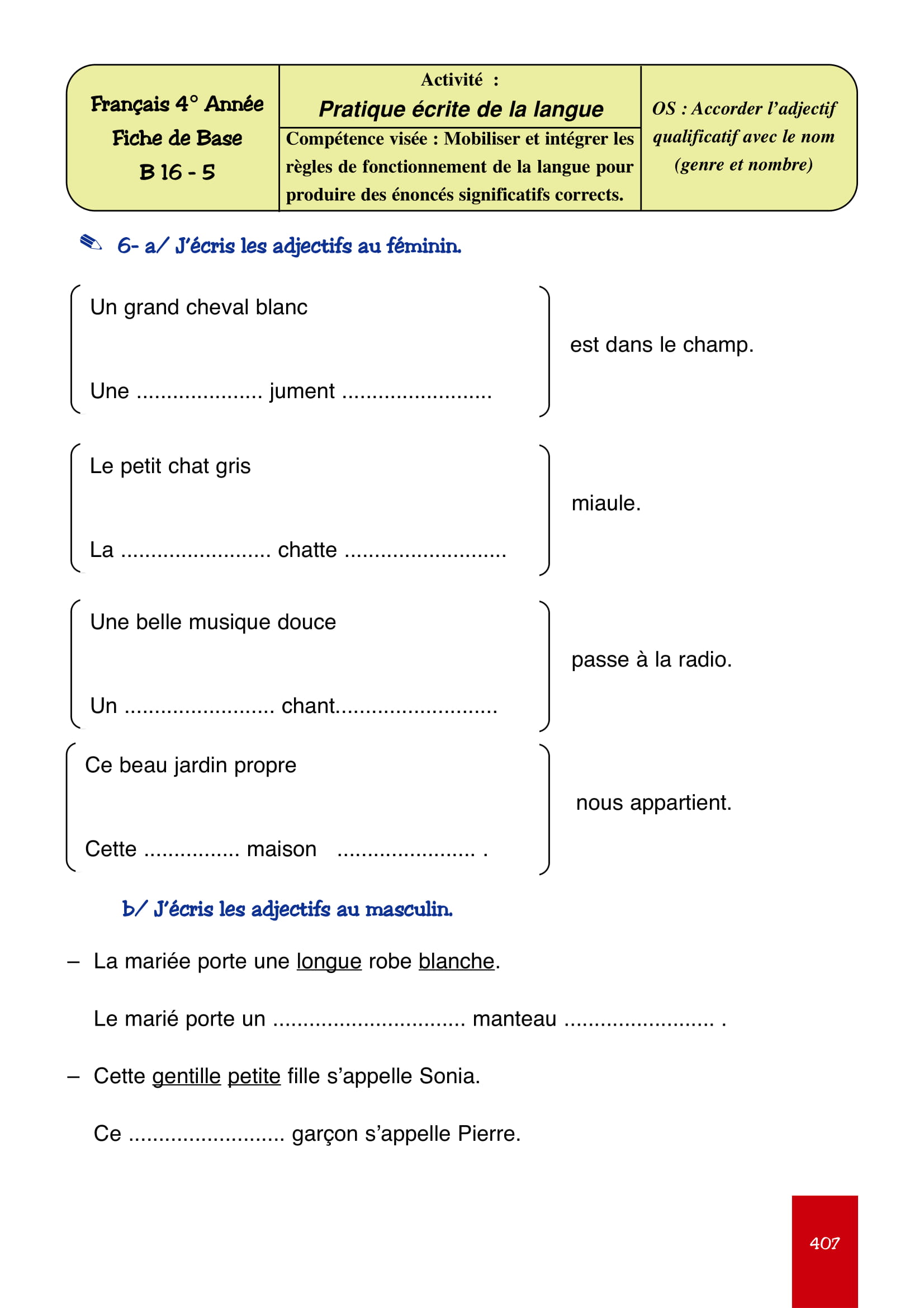 Fichier Classe 4ème Français - مدرستنا